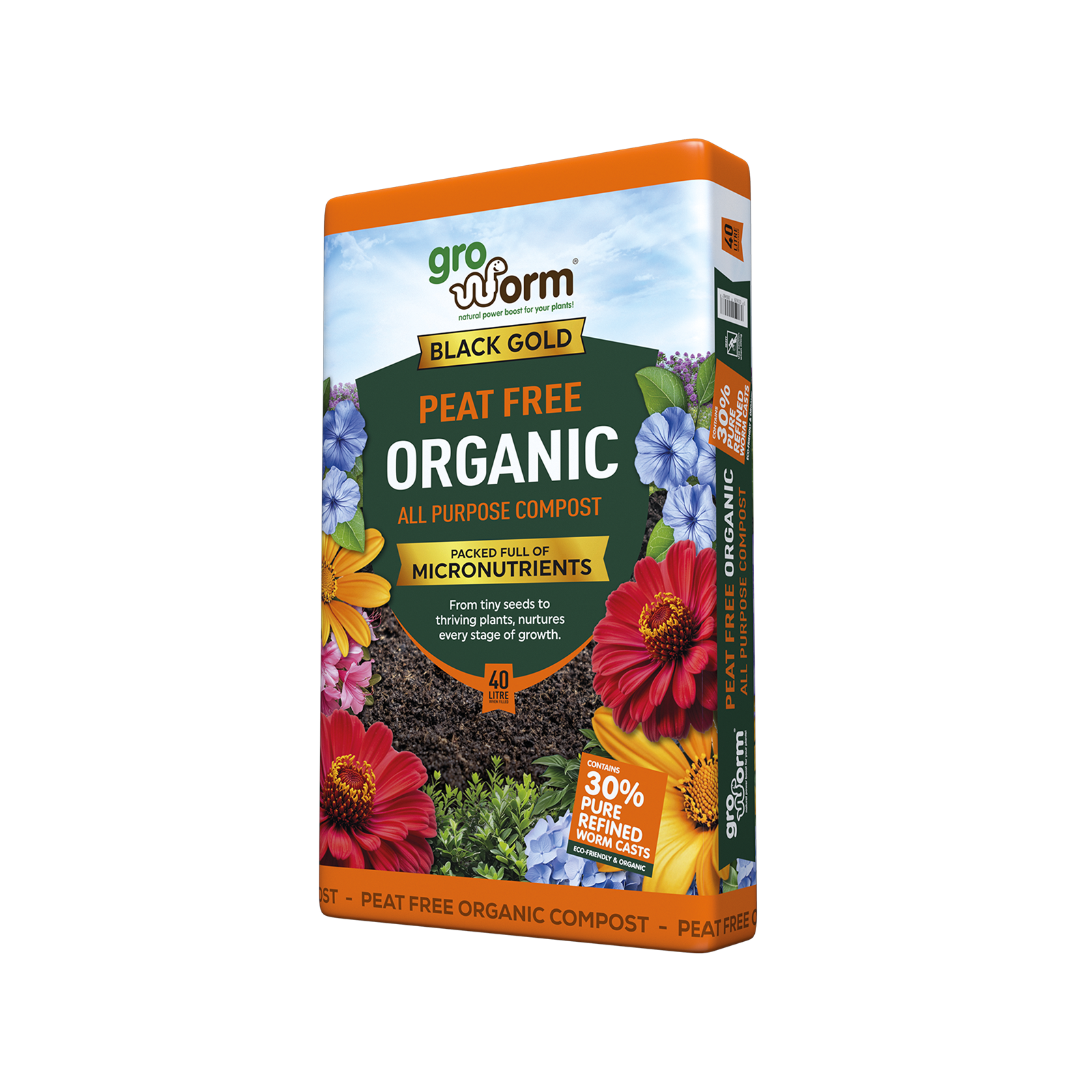 Black Gold Peat Free Organic Compost 40L – Gro Worm