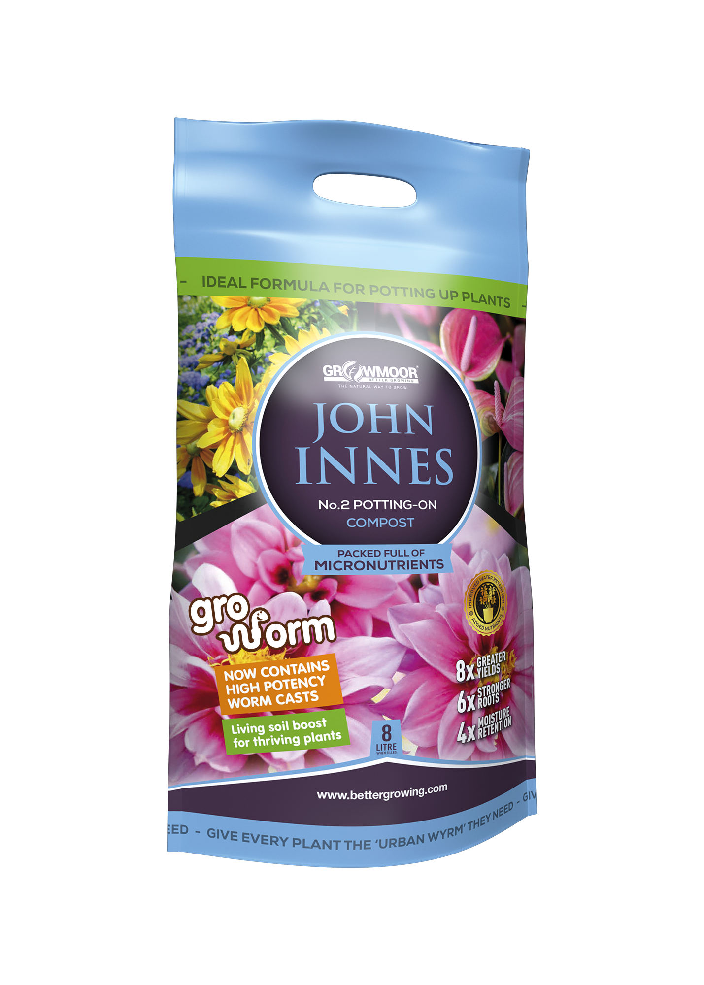 John Innes No 2 Potting-On Compost 8 Litre Carry Bag – Gro Worm