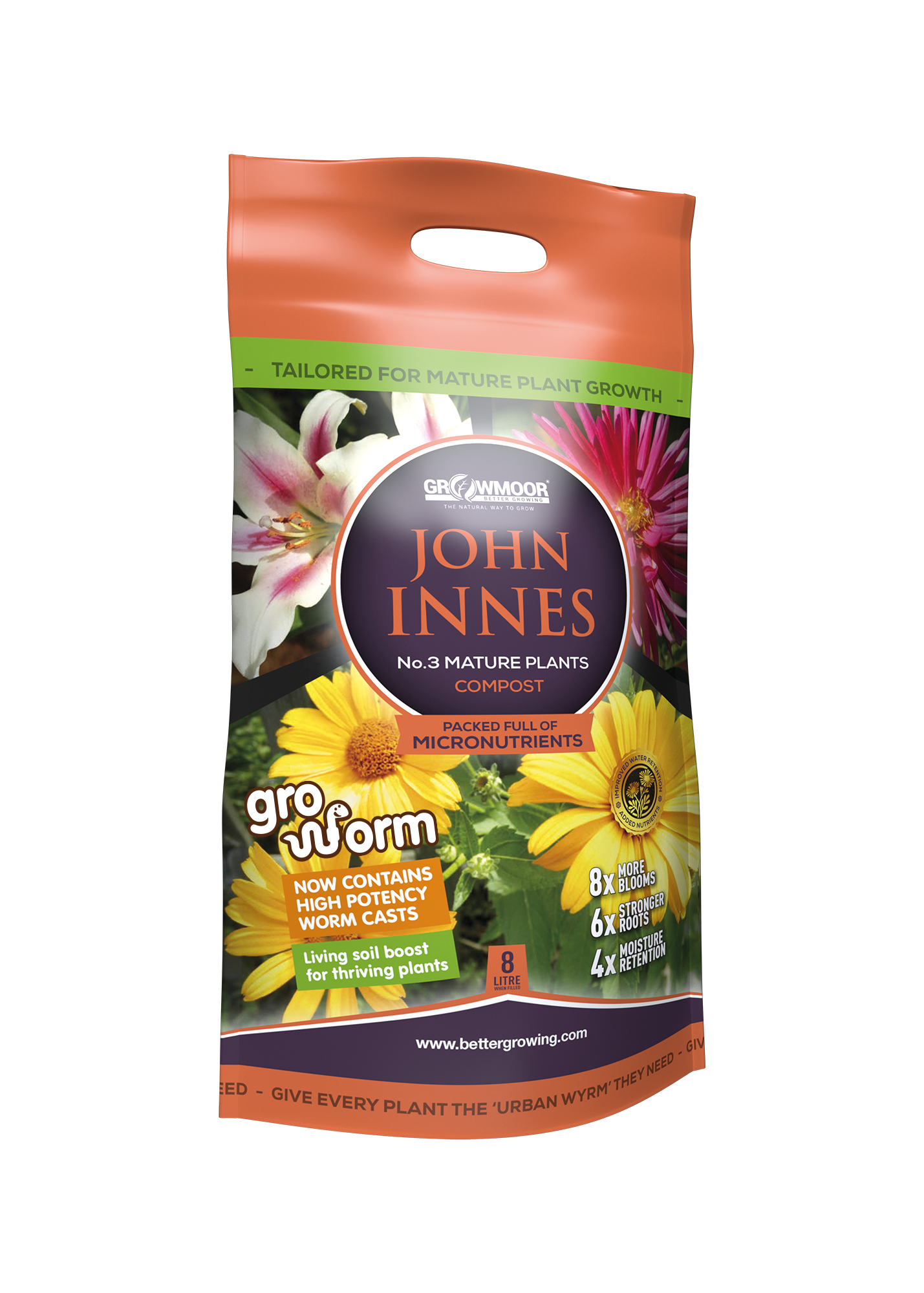 John Innes No 3 Mature Plants Compost 8 Litre Carry Bag – Gro Worm