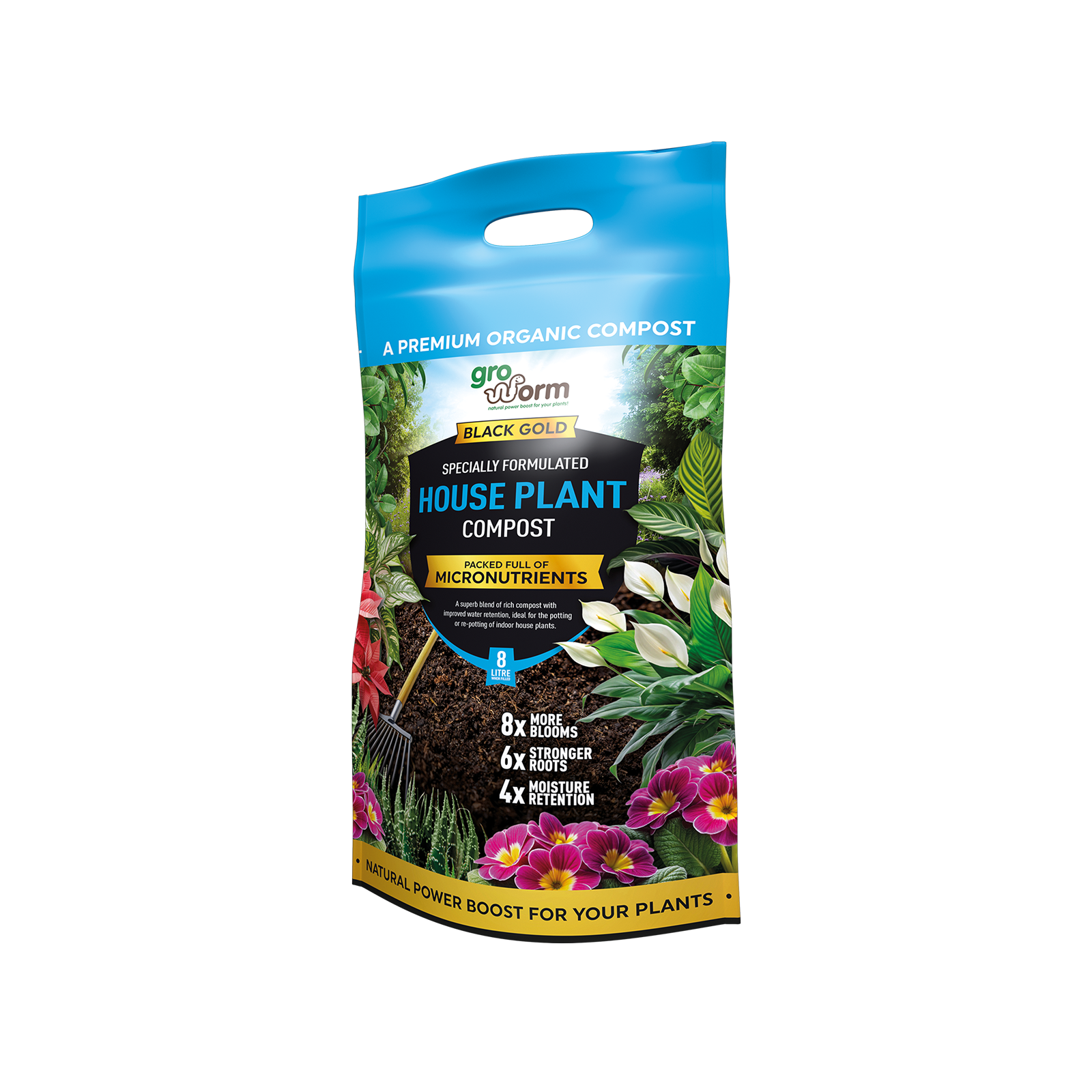 House Plant Black Gold Compost 8 Litre Carry Bag – Gro Worm